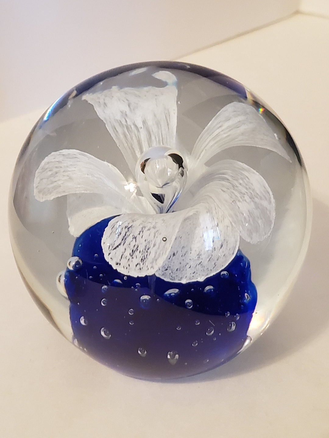 Blue and White Paperweight, 3 1/2" - Etsy