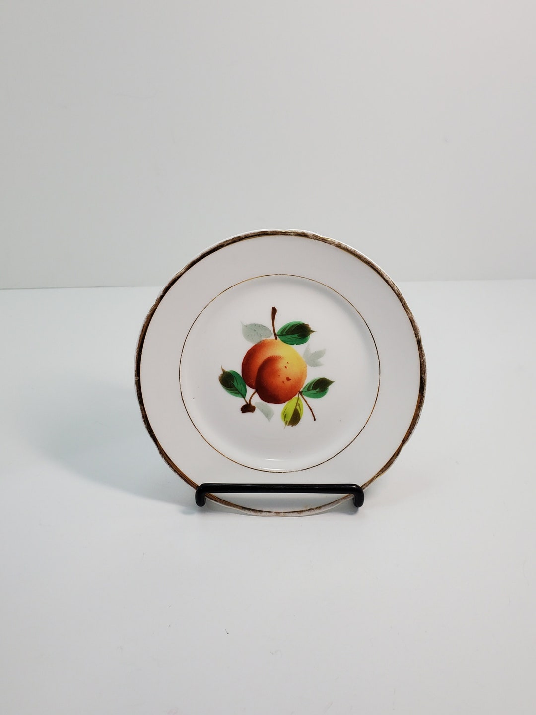Peach Plate, Gold Trim - Etsy