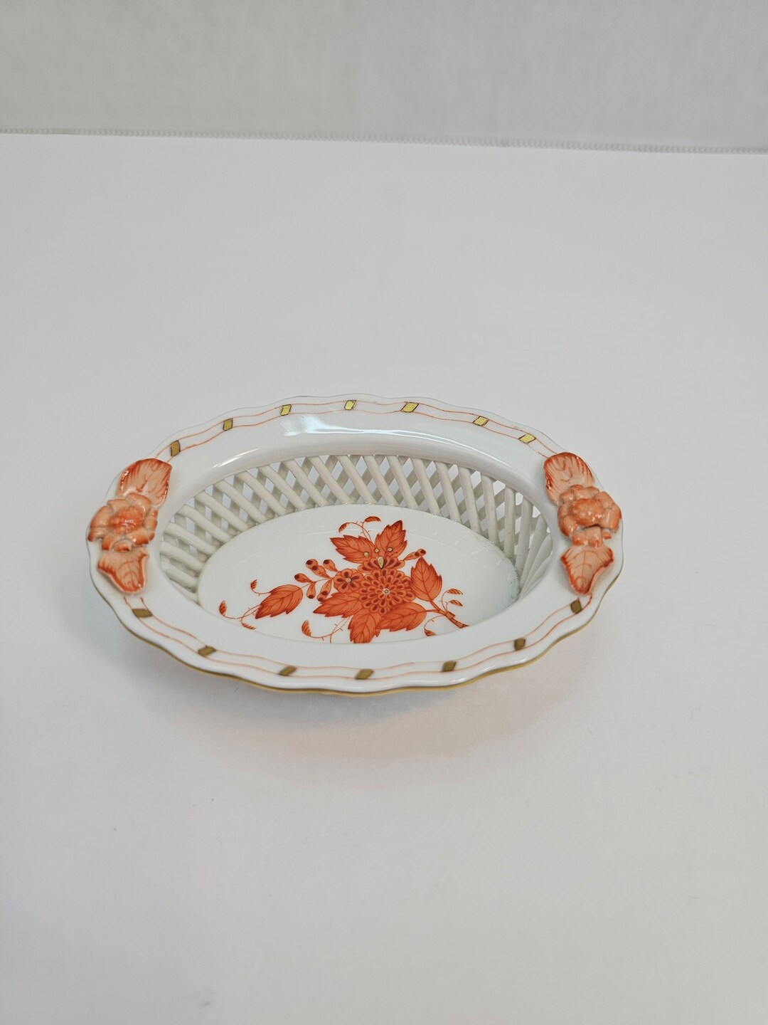 Herend Rust Chinese Bouquet Basket, Hungary - Etsy