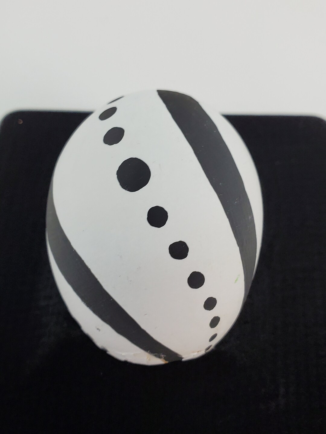 White and Black Hand Painted Egg, Real Eggshell, USA, NO STAND - Etsy