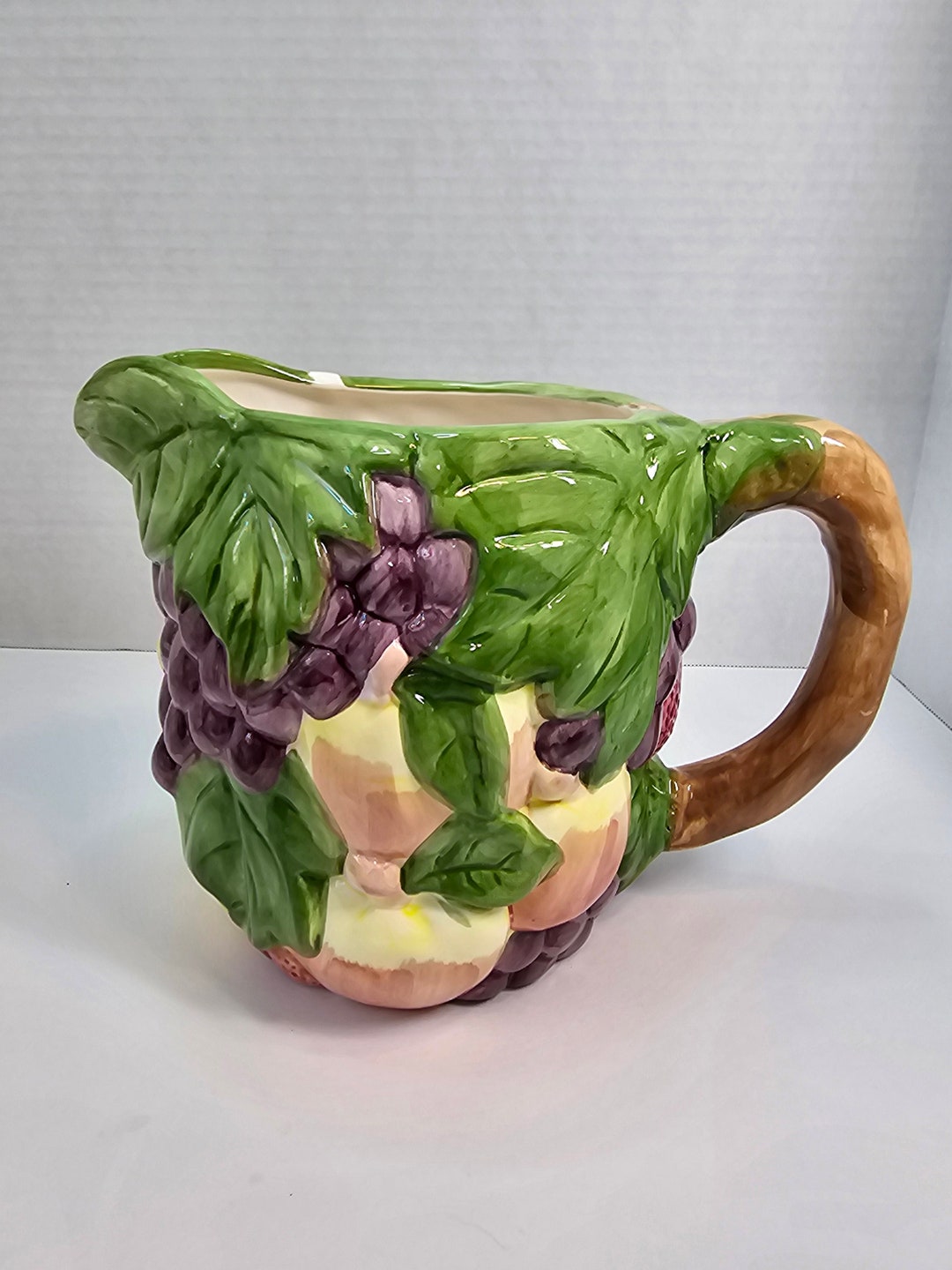 Grapes and Assorted Fruit Pitcher - Etsy