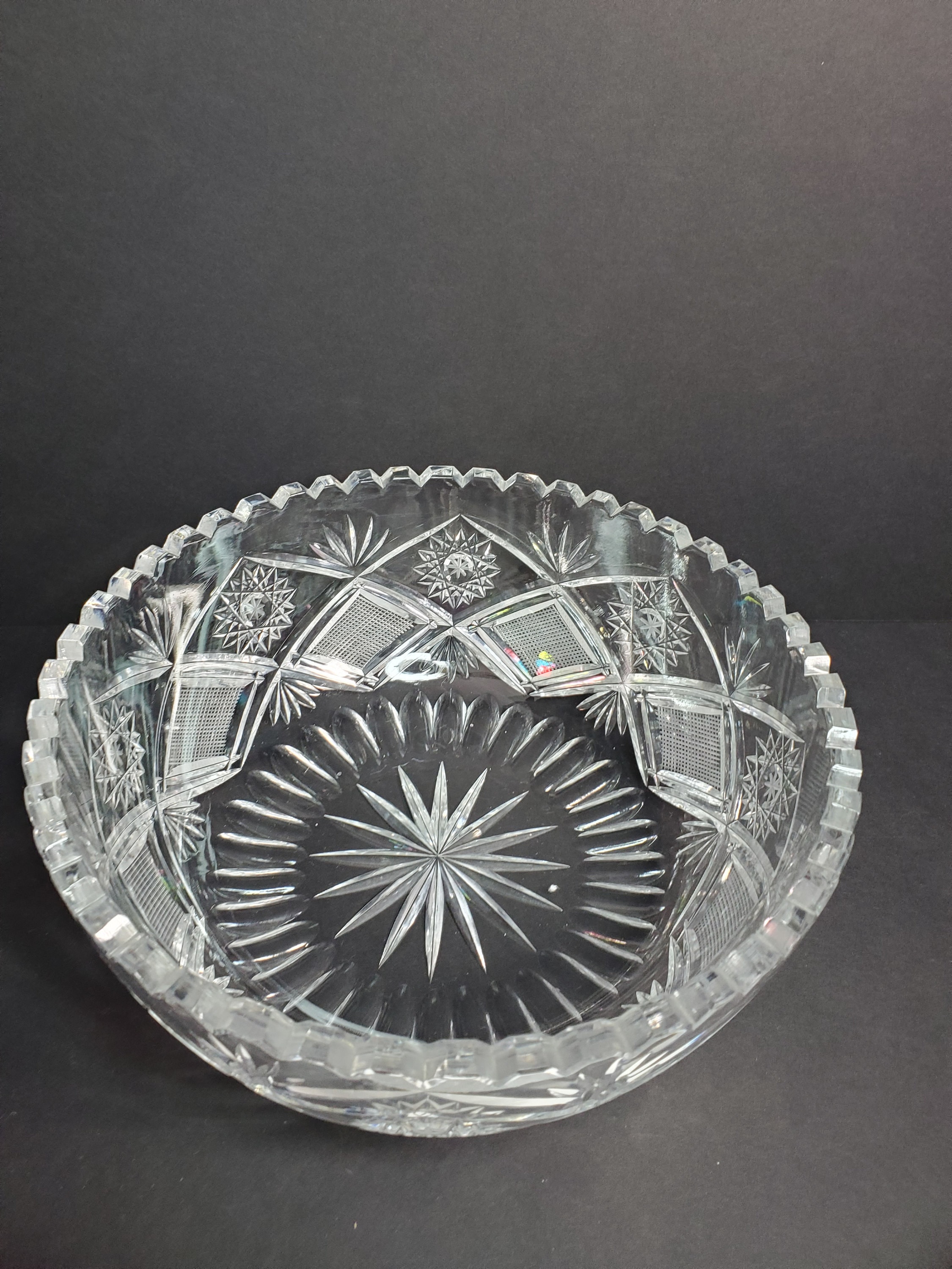 Brilliant Cut Crystal Sawtooth Rim 9 Bowl | Etsy