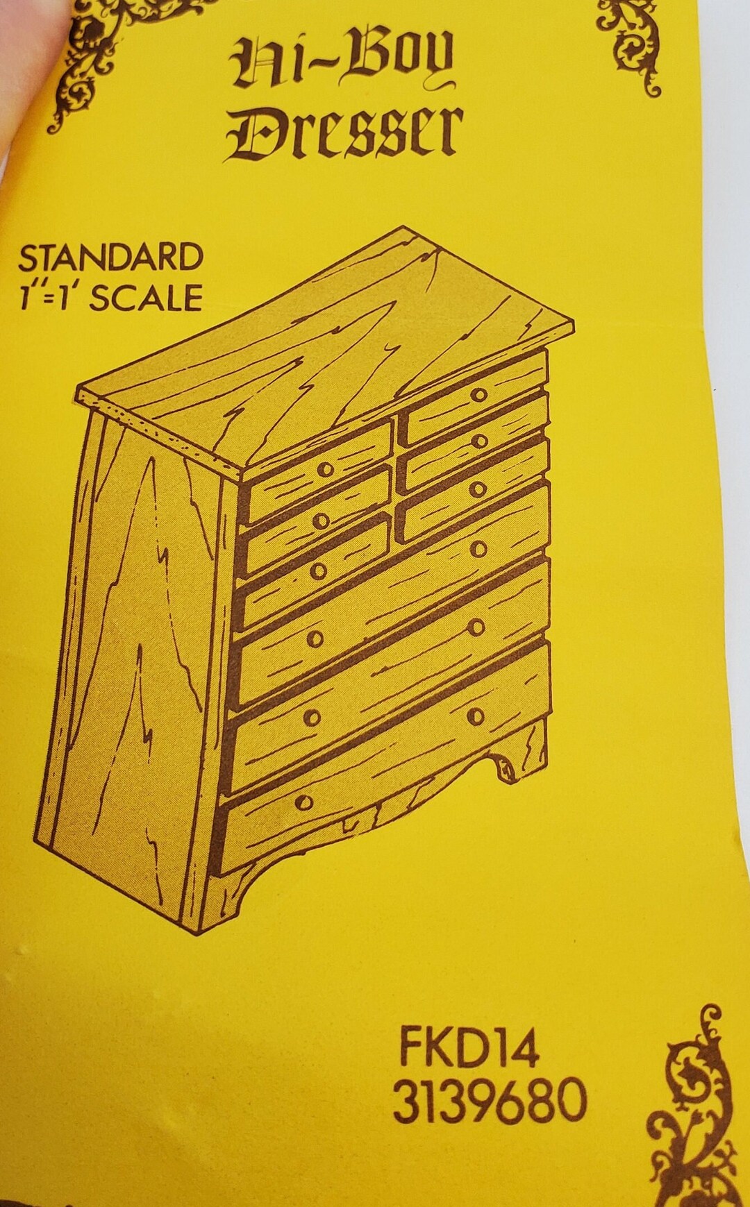Dollhouse Unfinished Hi-boy Dresser Kit - Etsy