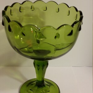 Indiana Glass Green Compote - Etsy
