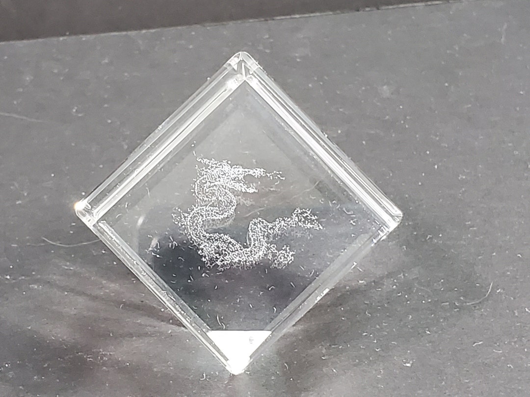 3D Laser Etched Crystal Block Dragon - Etsy