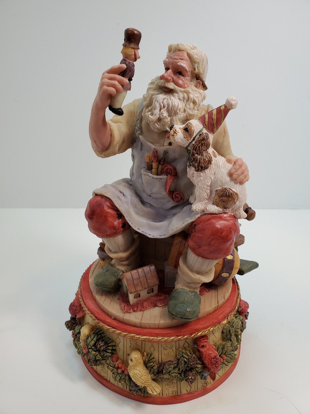 Poly Resin Santa in His Workshop, Music Box, Hand Painted, China - Etsy