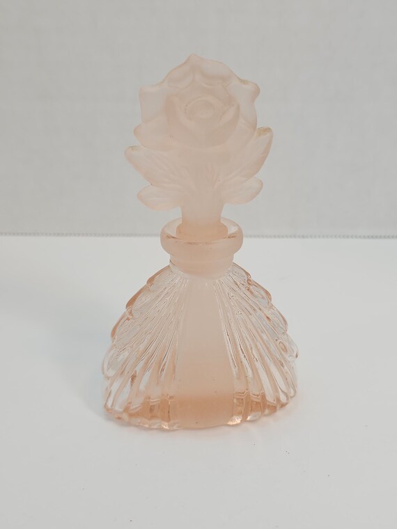 Frosted Pink Rose Perfume Bottle - Gem