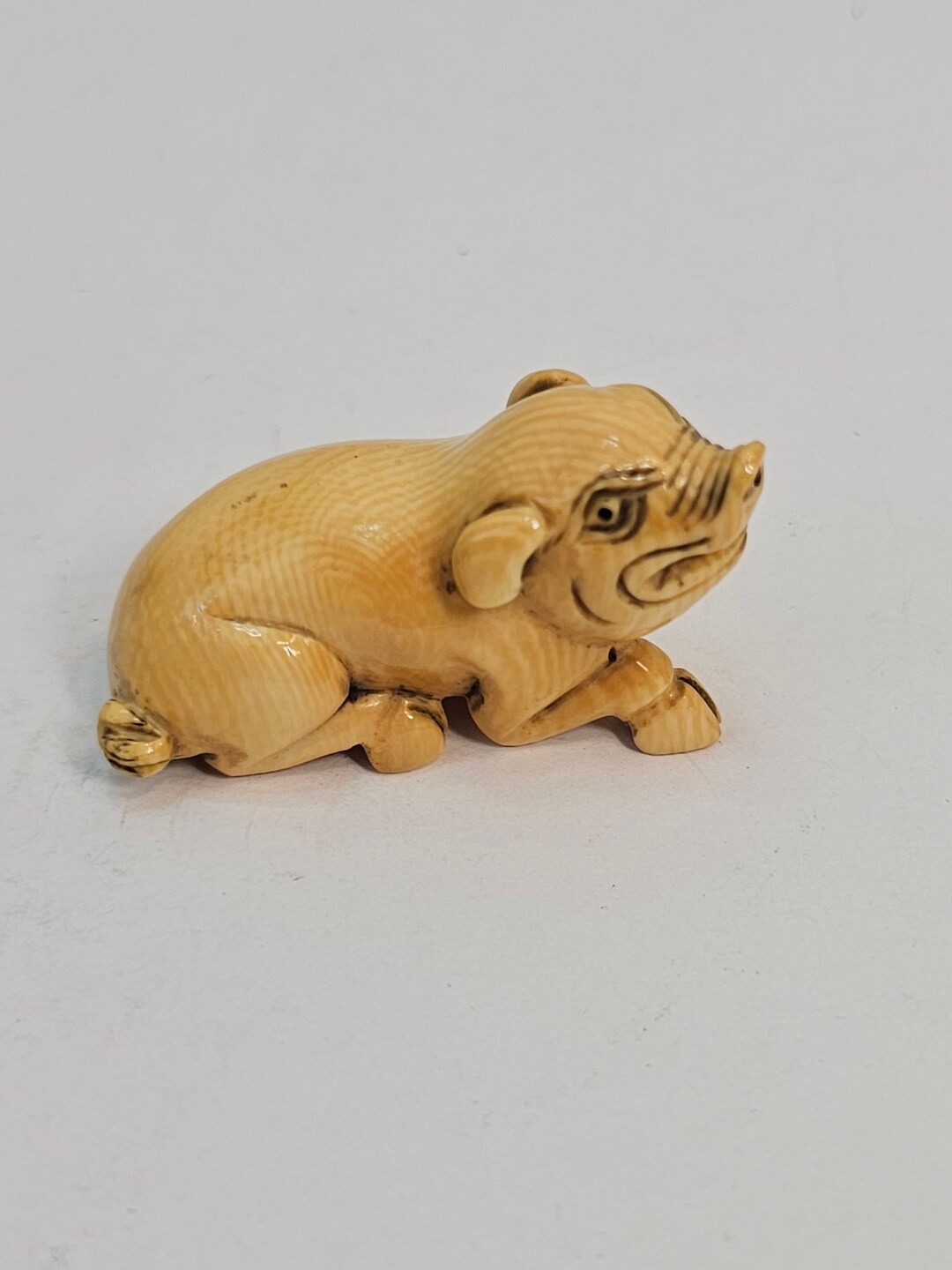 Pig Netsuke, Resin - Etsy