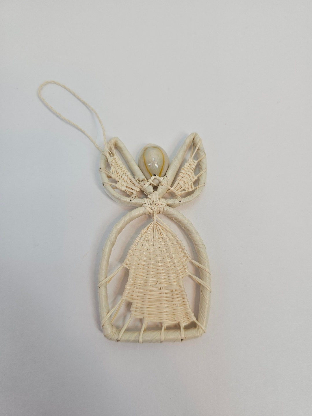 Angel Shell and Wicker Hanging Ornament - Etsy