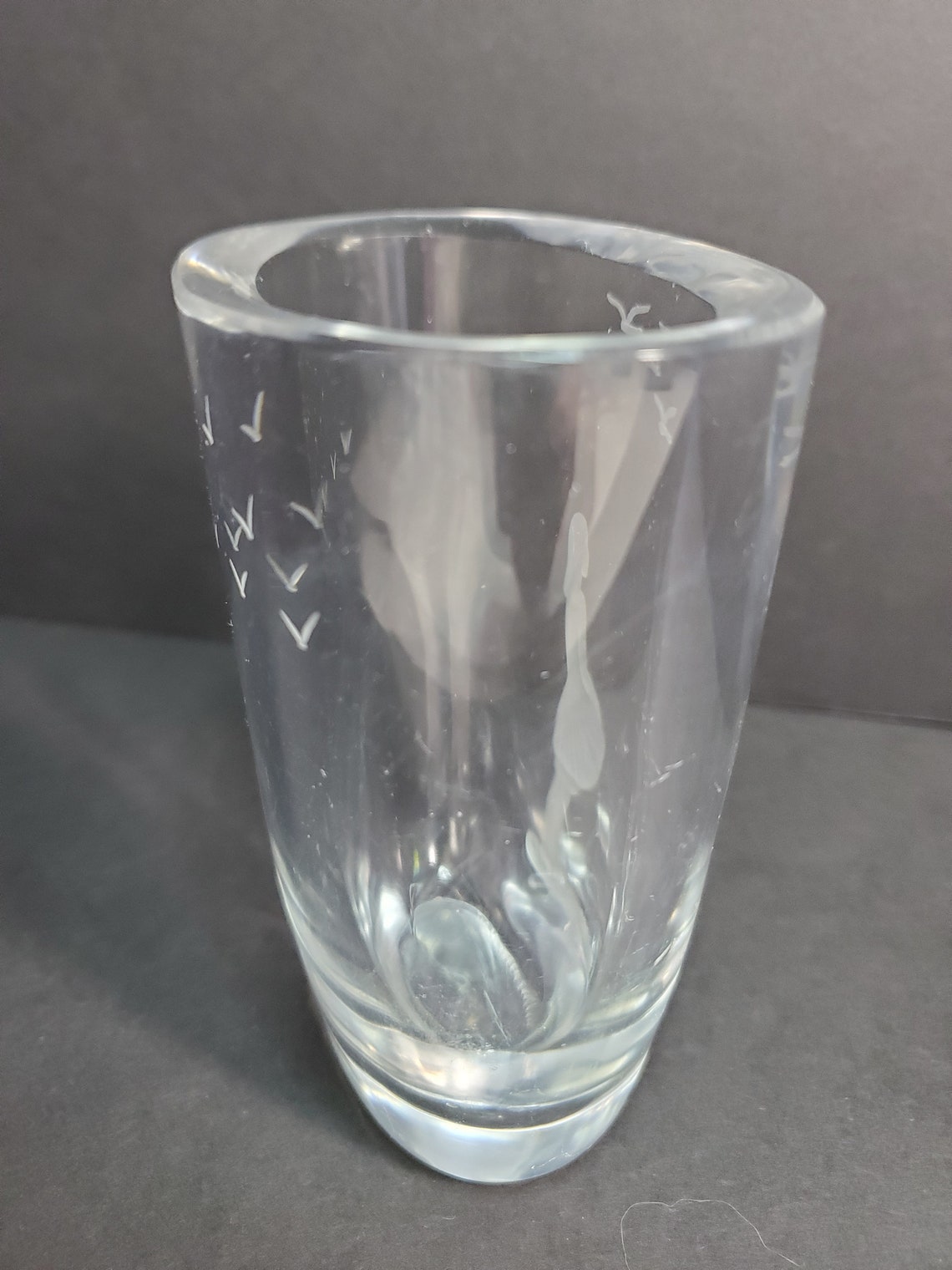 Orrefors Crystal Etched Vase Girl With Birds, Sweden - Etsy UK