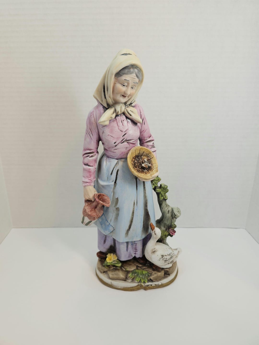Homco Lady With Goose Figurine - Etsy