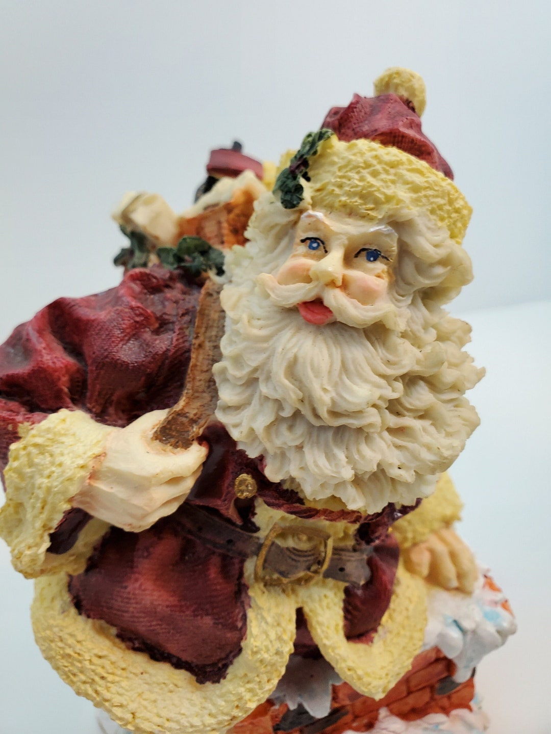 Poly Resin Santa With Bag Figurine Hand Painted China - Etsy