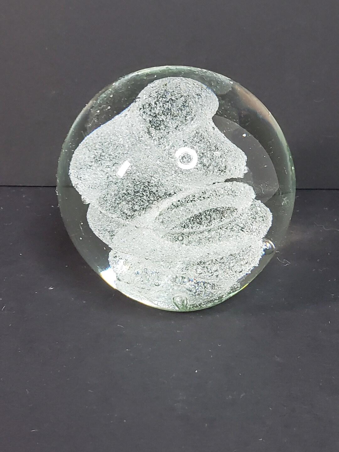 Glass Orb Paperweight, White Spiral - Etsy
