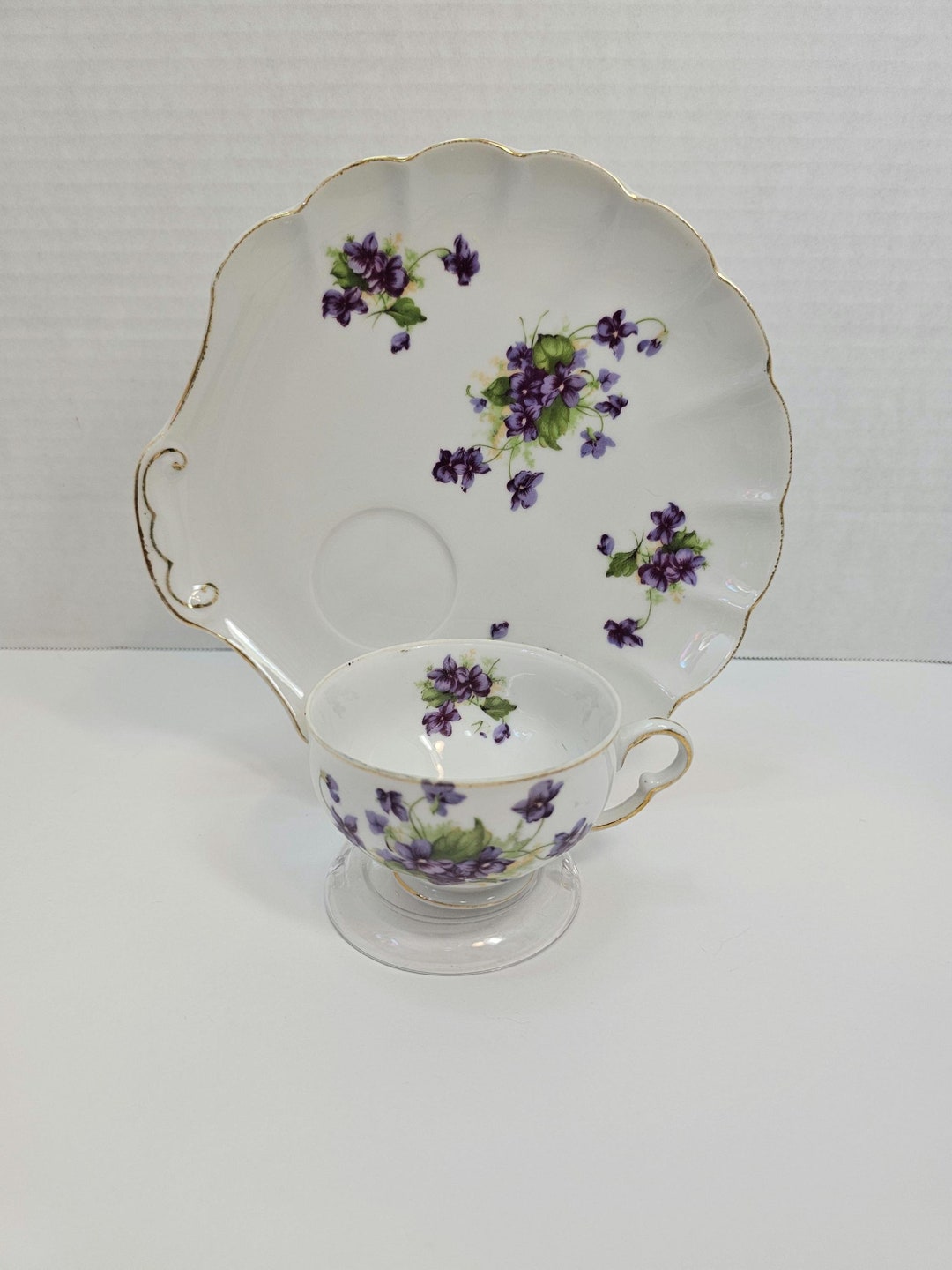 Violet Snack Plate and Cup Set - Etsy