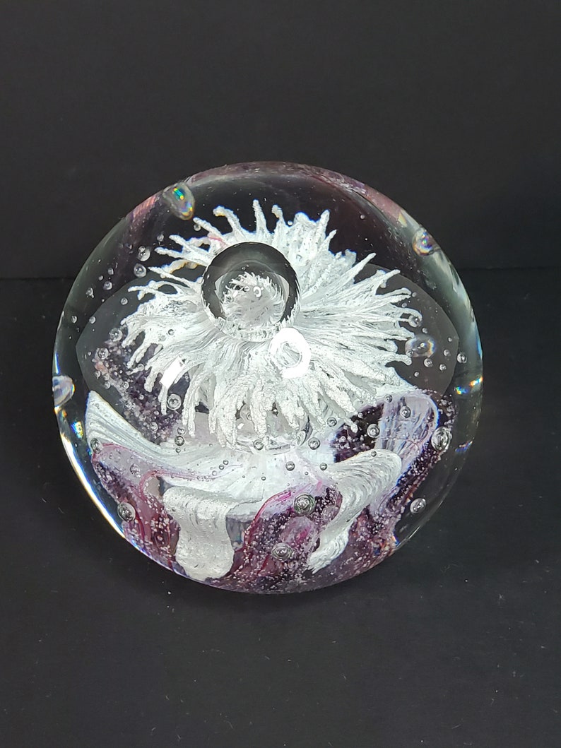 Glass Orb Paperweight, Pink and White Flowers - Etsy
