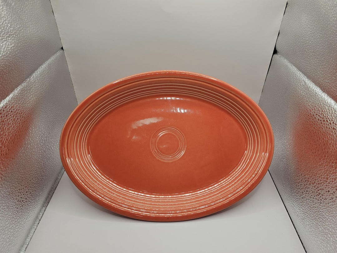 Fiesta Persimmon Platter, 1989, Cutlery Marks - Etsy