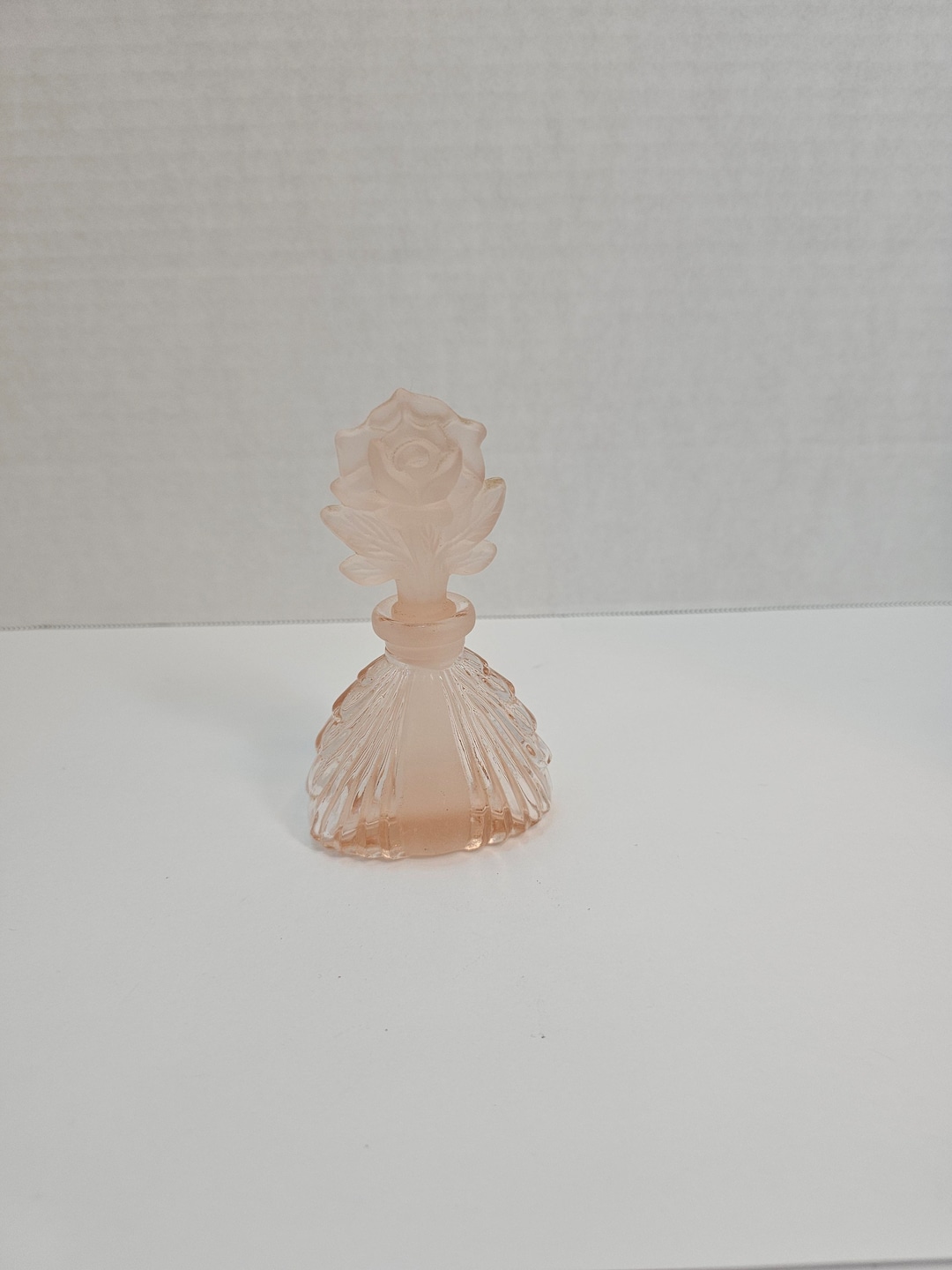 Frosted Pink Rose Perfume Bottle - Etsy