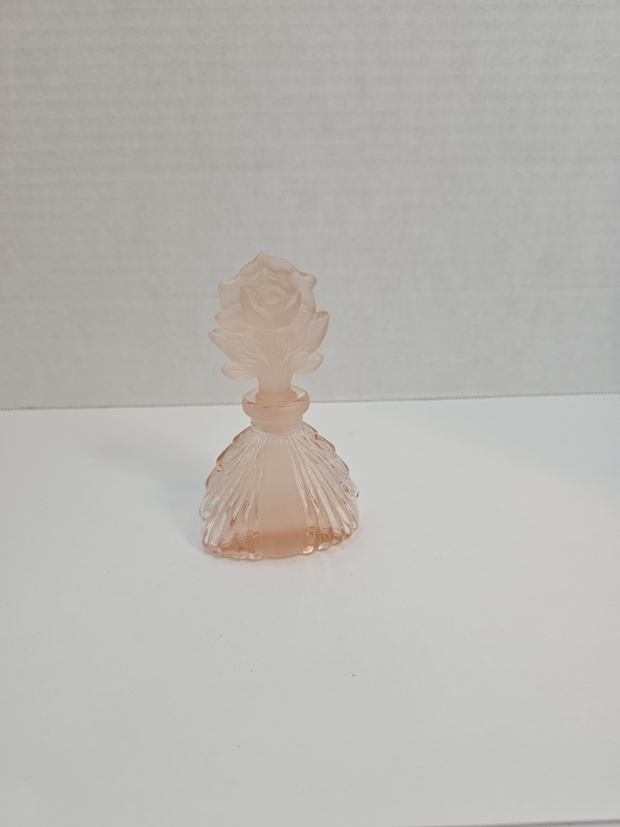 Frosted Pink Rose Perfume Bottle - Gem
