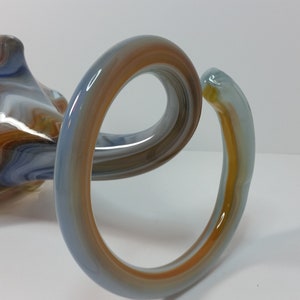 Large Blown Art Glass Flowering Vase With Spiral Stem - Etsy