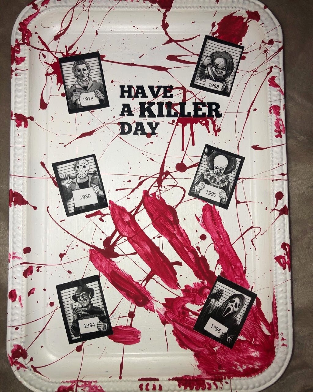 Killer Resin Tray/ Killer Crew Tray/ Rolling Tray/ Horror | Etsy