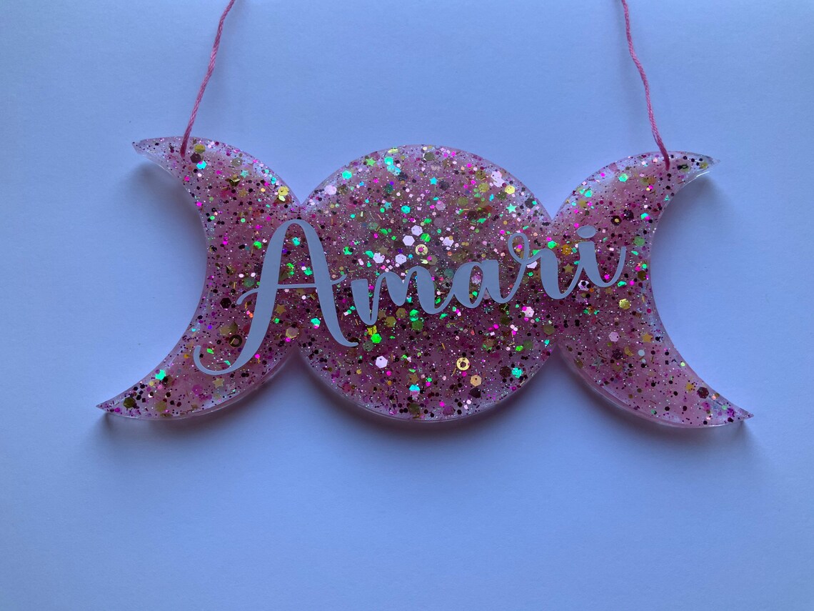 Nameplate Triple Moon Wall Hanging/Nursery Decor/Wall Decor | Etsy