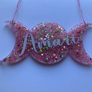 Nameplate Triple Moon Wall Hanging/Nursery Decor/Wall Decor | Etsy