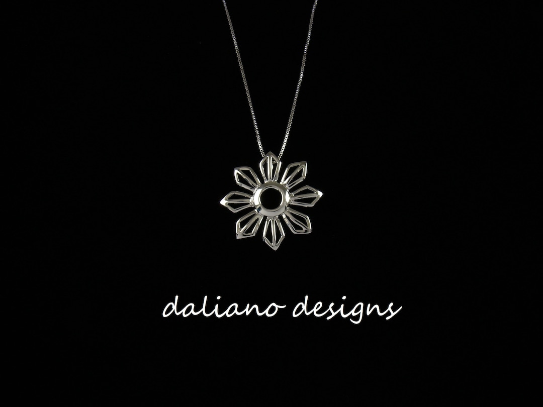 Fili Sun Pendant W/ Chain. Island & Philippine Inspired Jewelry. 925 ...