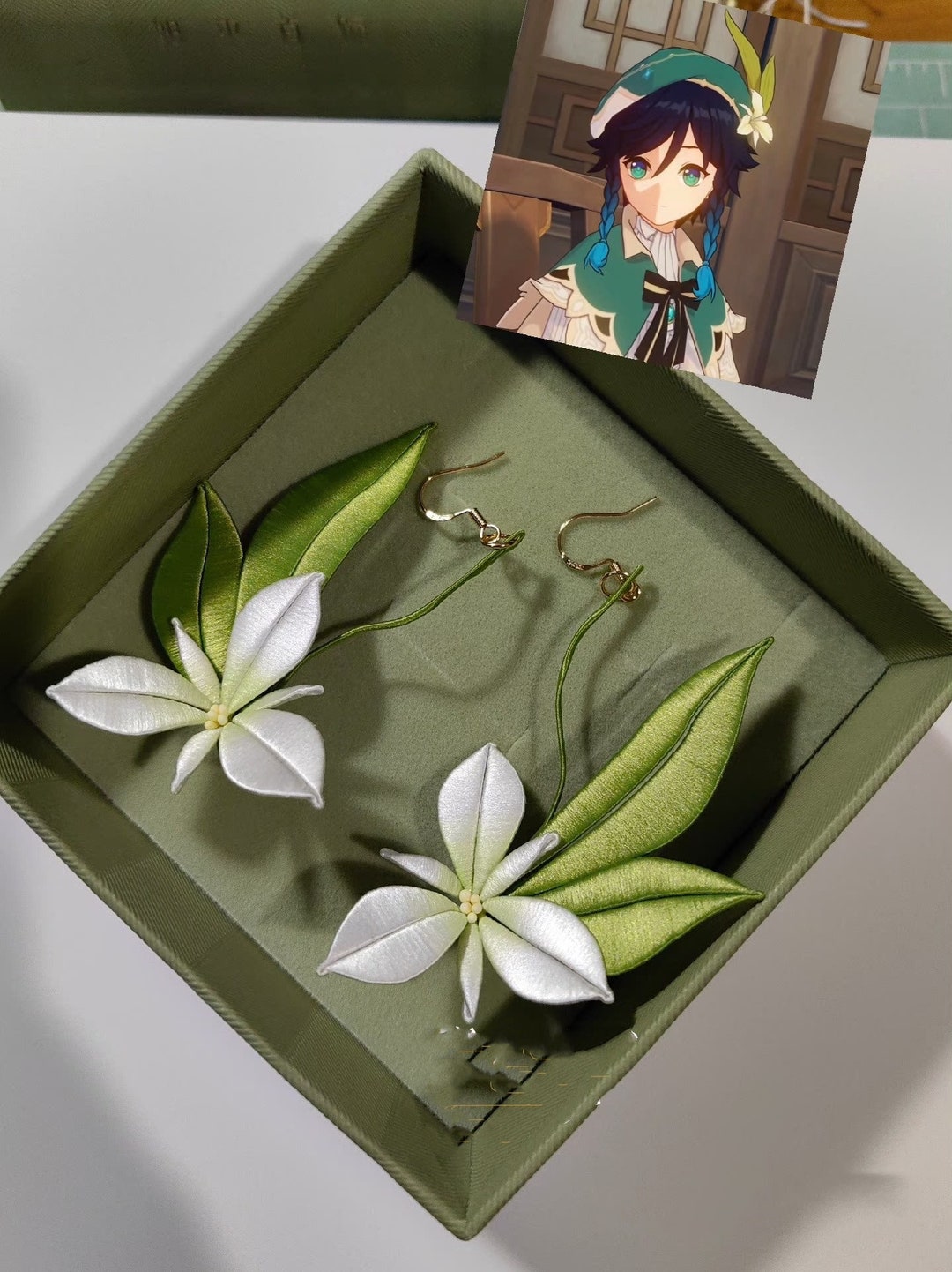 Handmade Genshin Impact Venti Cecilia Flower Earring Chinese Intangible ...