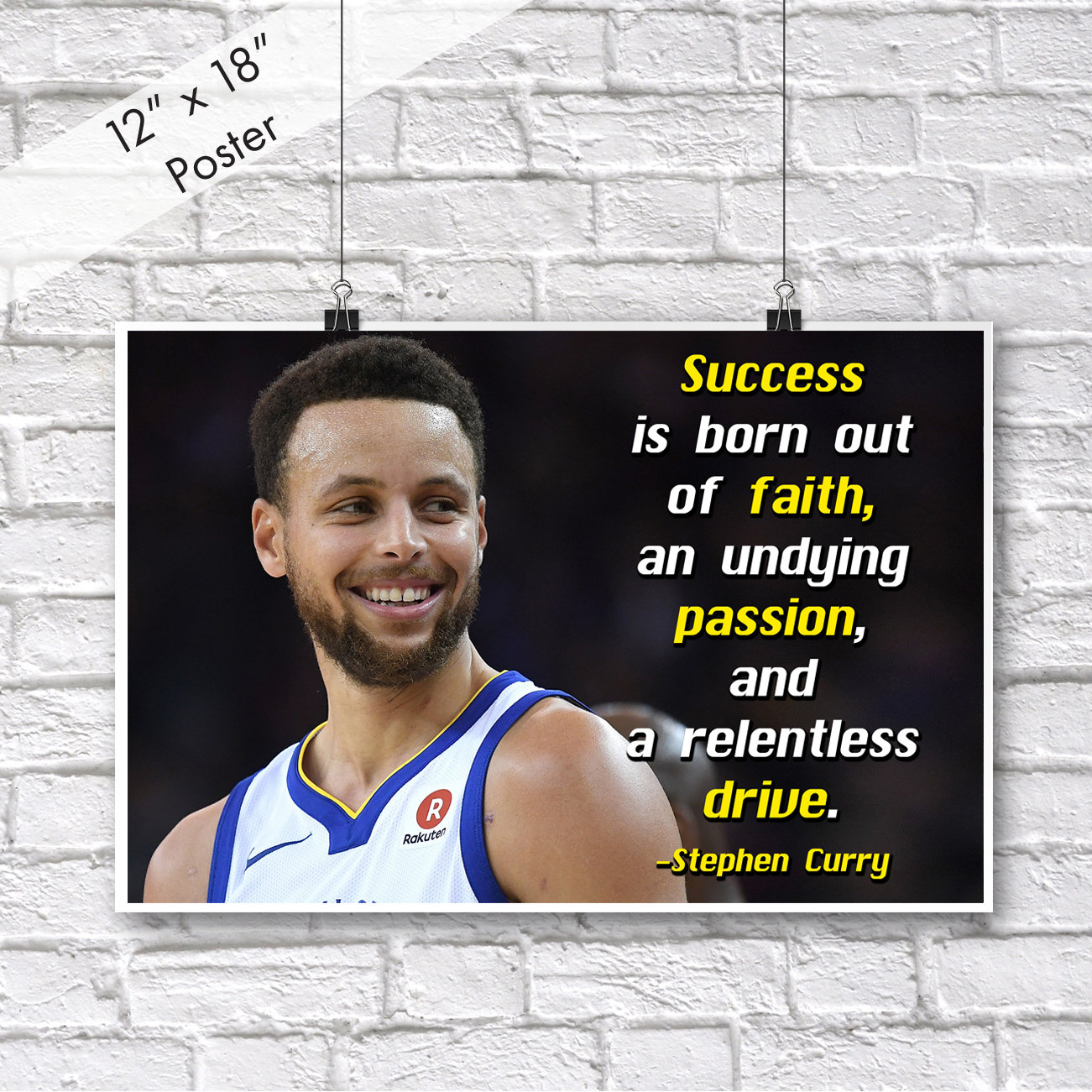 Stephen Curry Poster Quote Cool Golden State Warriors Steph Curry ...