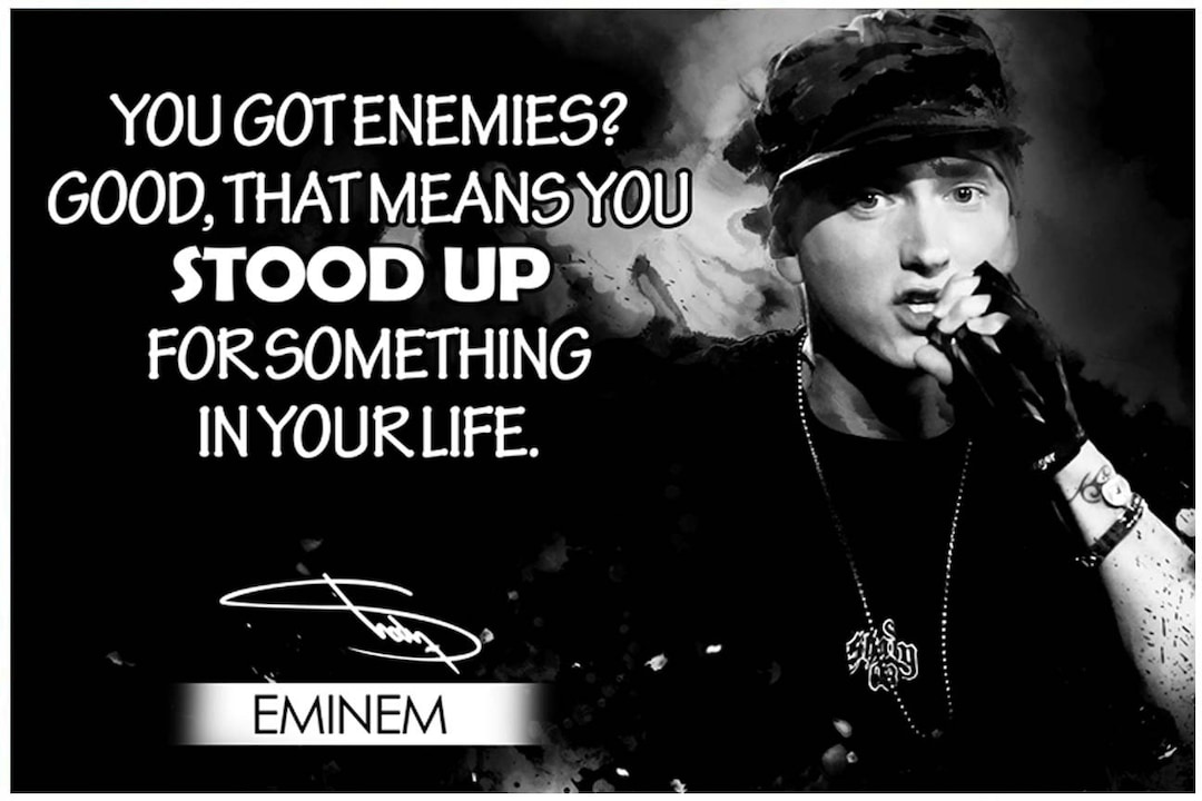 Eminem Poster Quote Rapper Hip Hop Inspirational Motivational Decor ...