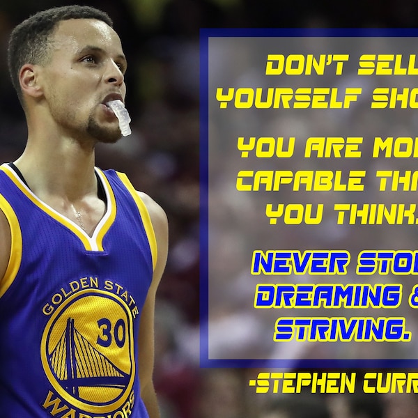 Steph Curry Quote Poster - Etsy
