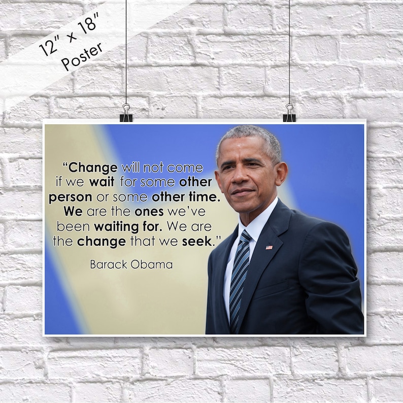 Barack Obama Quote Classroom Poster Growth Mindset Posters School ...