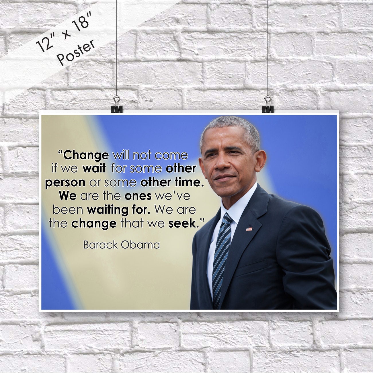 Barack Obama Quote Classroom Poster Growth Mindset Posters School ...