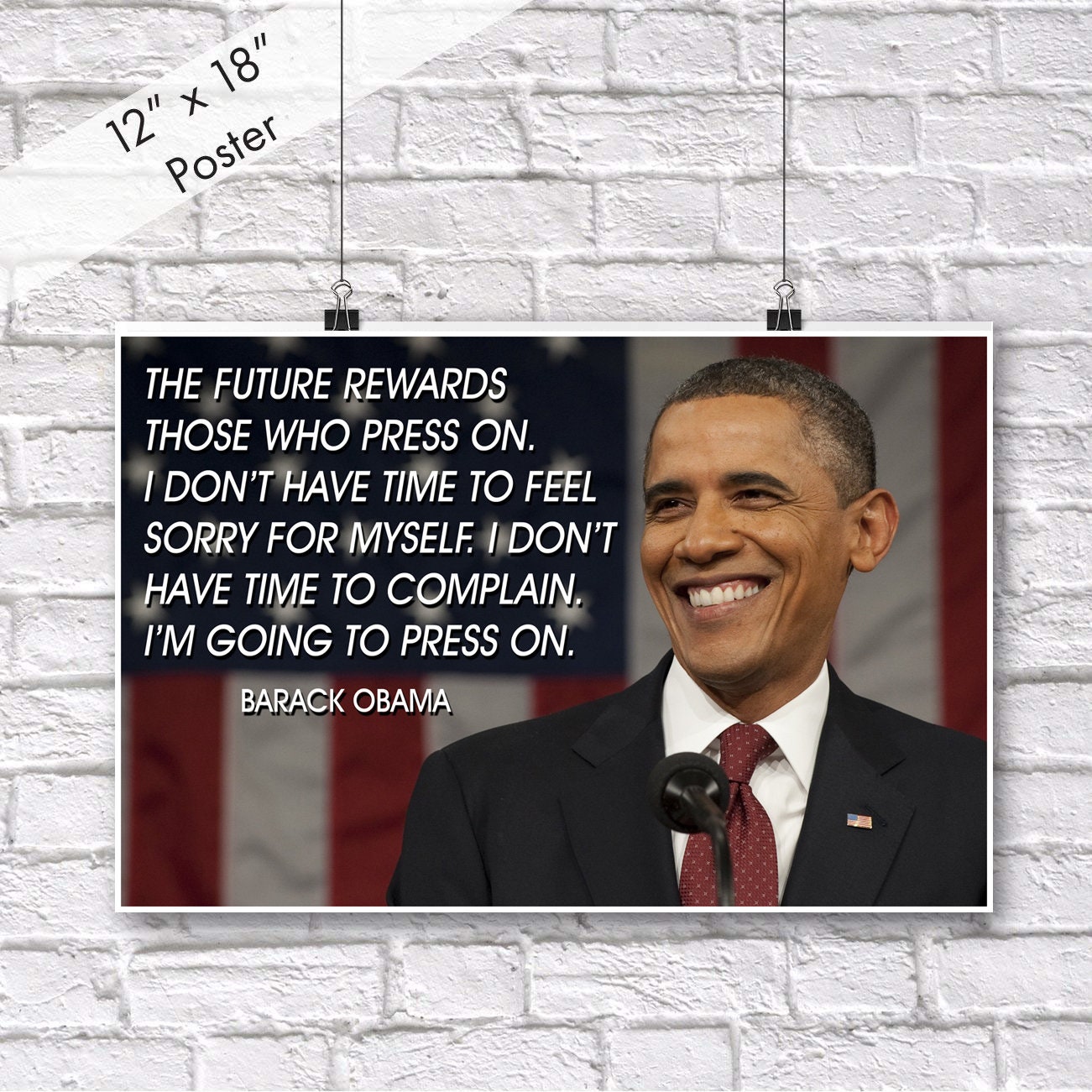 Barack Obama Quote Classroom Poster Growth Mindset Posters School ...