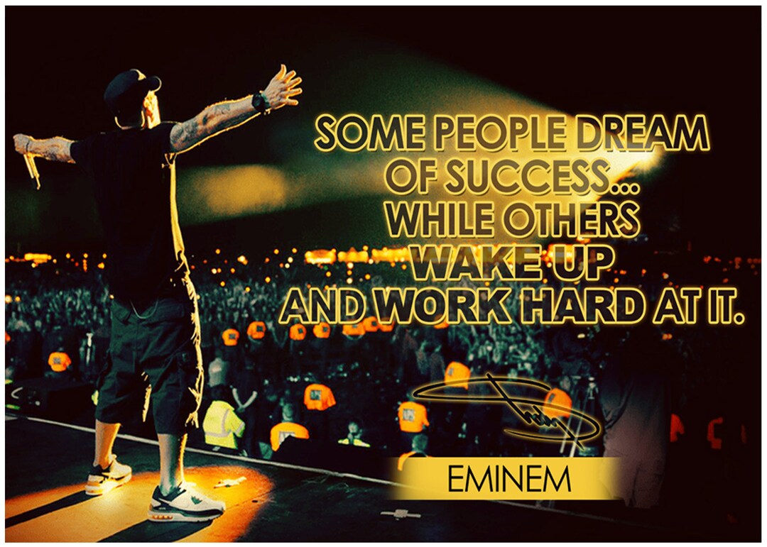 Eminem Poster Quote Rapper Hip Hop Inspirational Motivational Decor ...