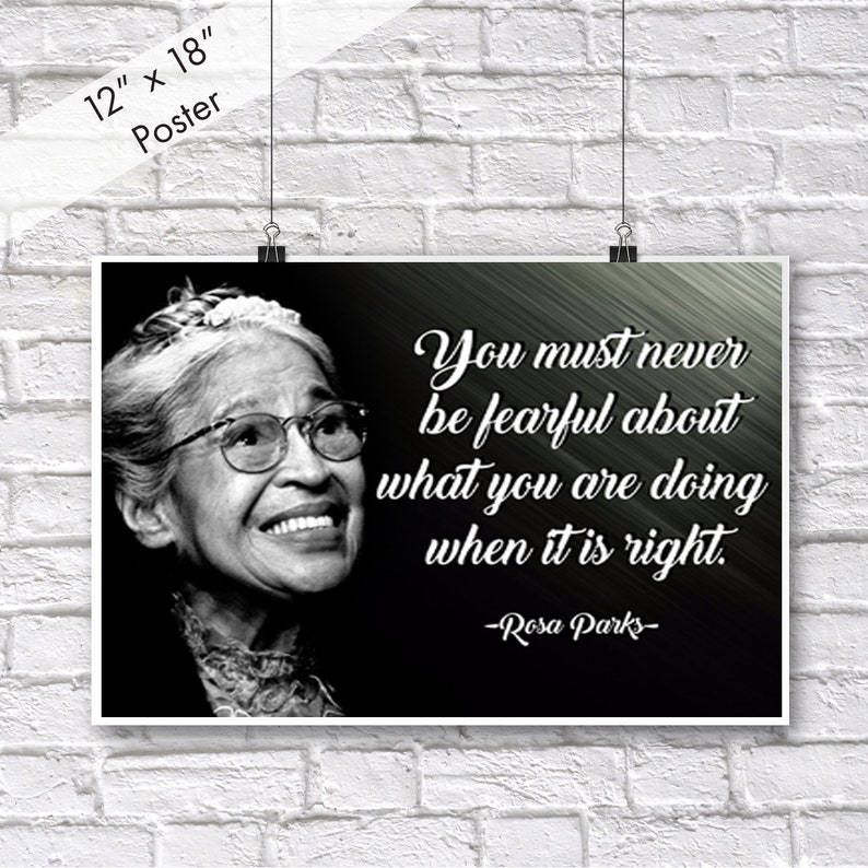 Rosa Parks Quote Poster | Classroom Poster | Inspirational ...