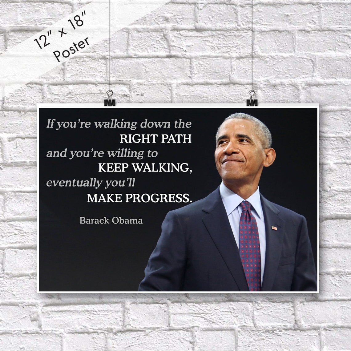 Barack Obama Quote Classroom Poster Growth Mindset Posters School ...