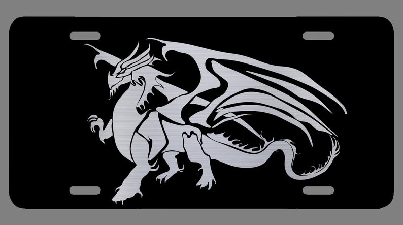 Dragon Black Laser Etched Metal License Plate China Chinese Year ...