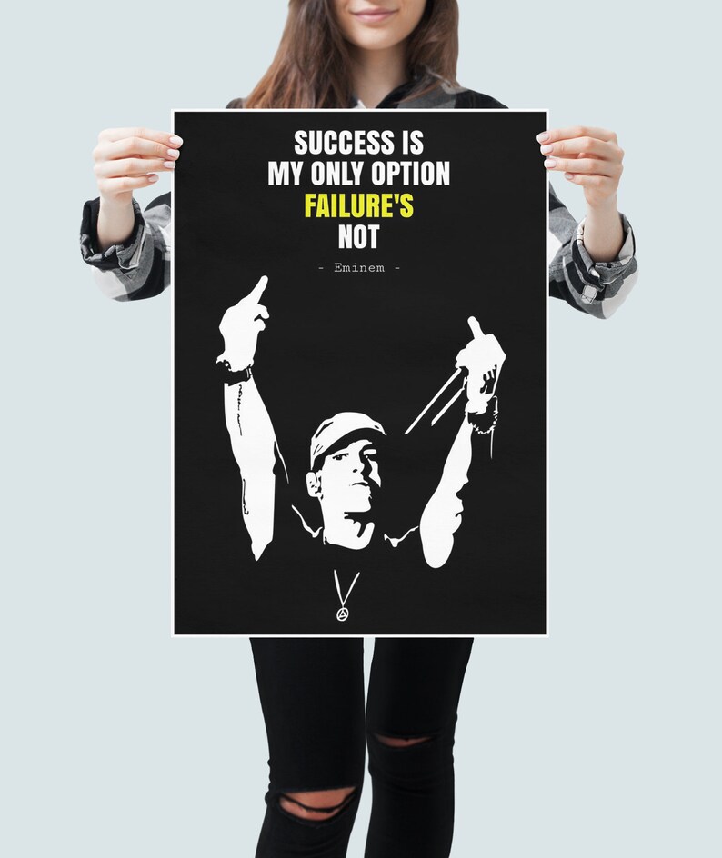 Eminem Poster Quote Rapper Hip Hop Inspirational Motivational Decor ...