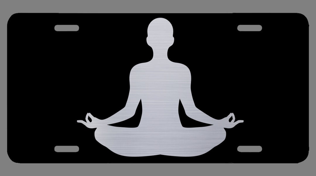 Yoga Namaste Black Laser Etched Metal License Plate Meditation Chi ...
