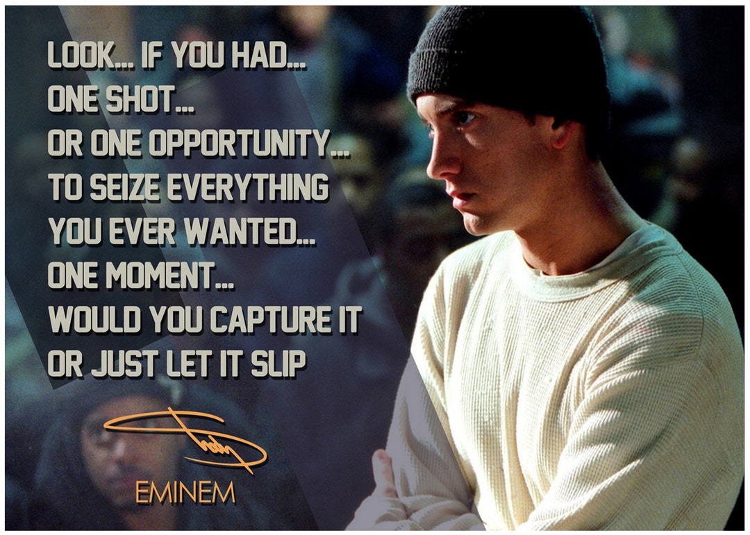 Eminem Poster Quote Rapper Hip Hop Inspirational Motivational Decor ...