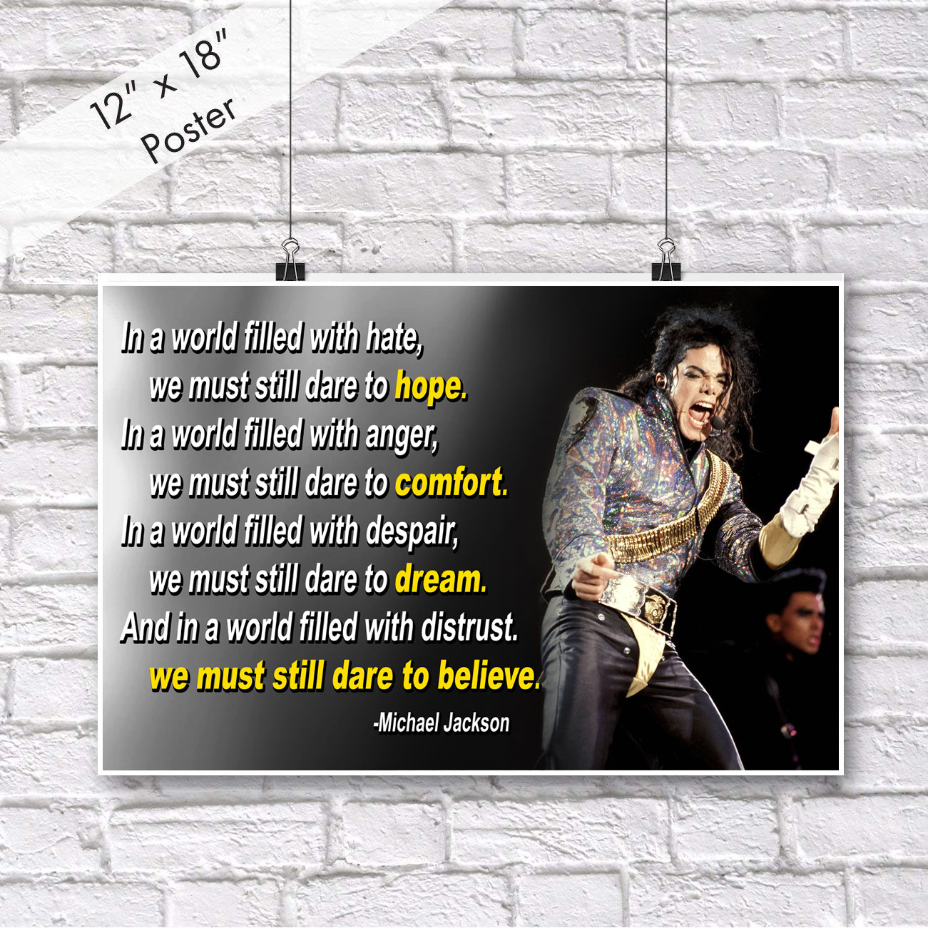 Michael Jackson Poster Quote Classroom Décor MJ King of Pop Quotes ...