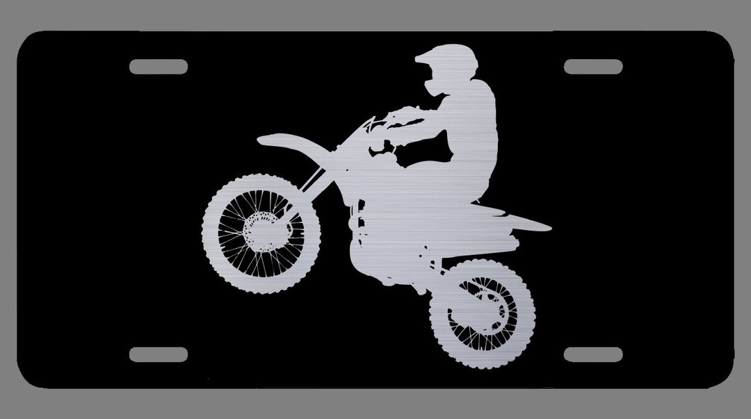 Dirt Bike Black Etched License Plate | Premium Quality | 12-inch by 6 ...