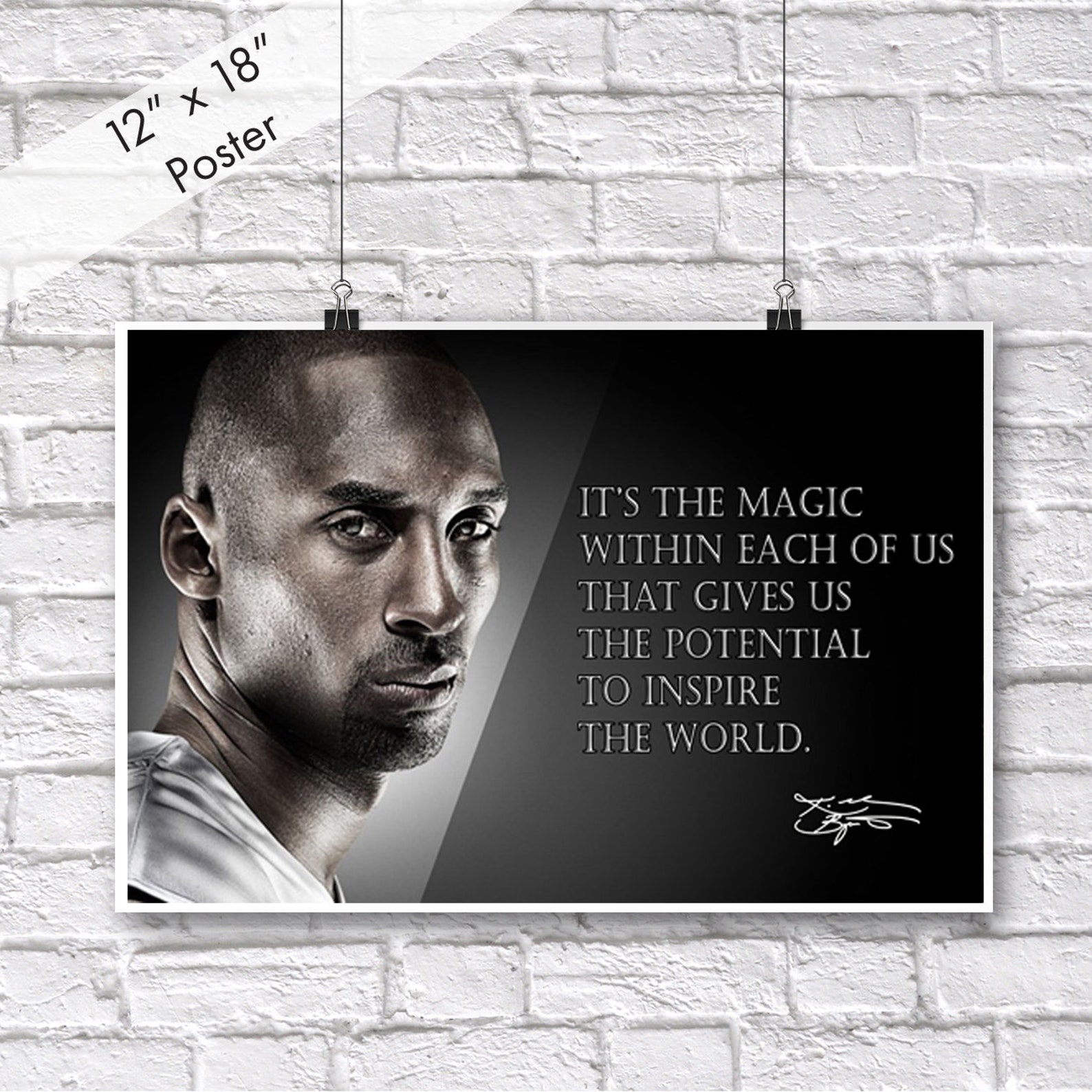 Kobe Bryant Poster Quote Cool Quotes Posters Basketball Sports Décor ...