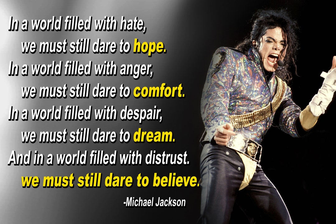 Michael Jackson Poster Quote Classroom Décor MJ King of Pop Quotes ...