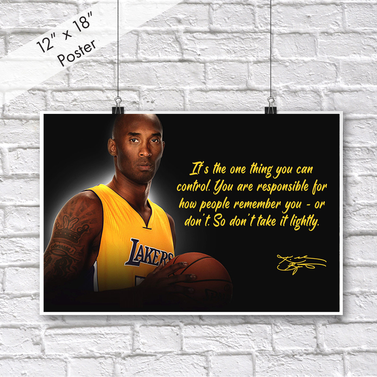 Kobe Bryant Poster Quote Cool Quotes Posters Basketball Sports Décor ...