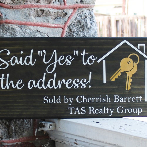 Sold Sign for Realtor Sold Wooden Sign Closing Gift Real - Etsy