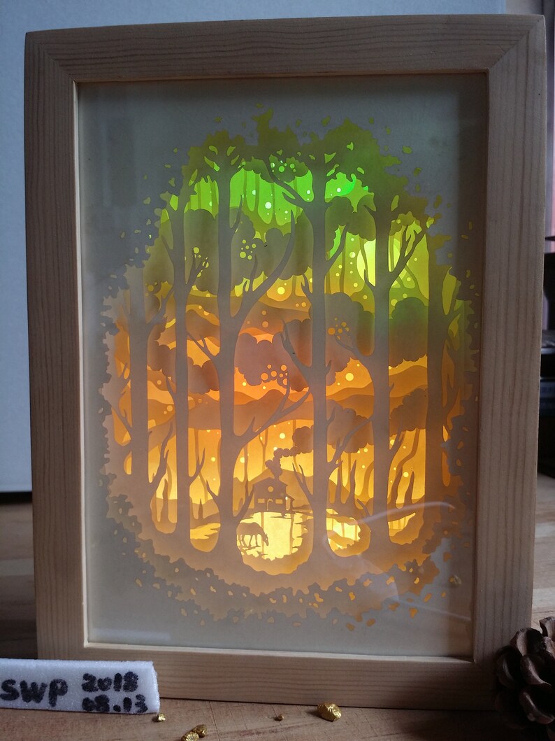 LED light boxes papercutting gift | Etsy