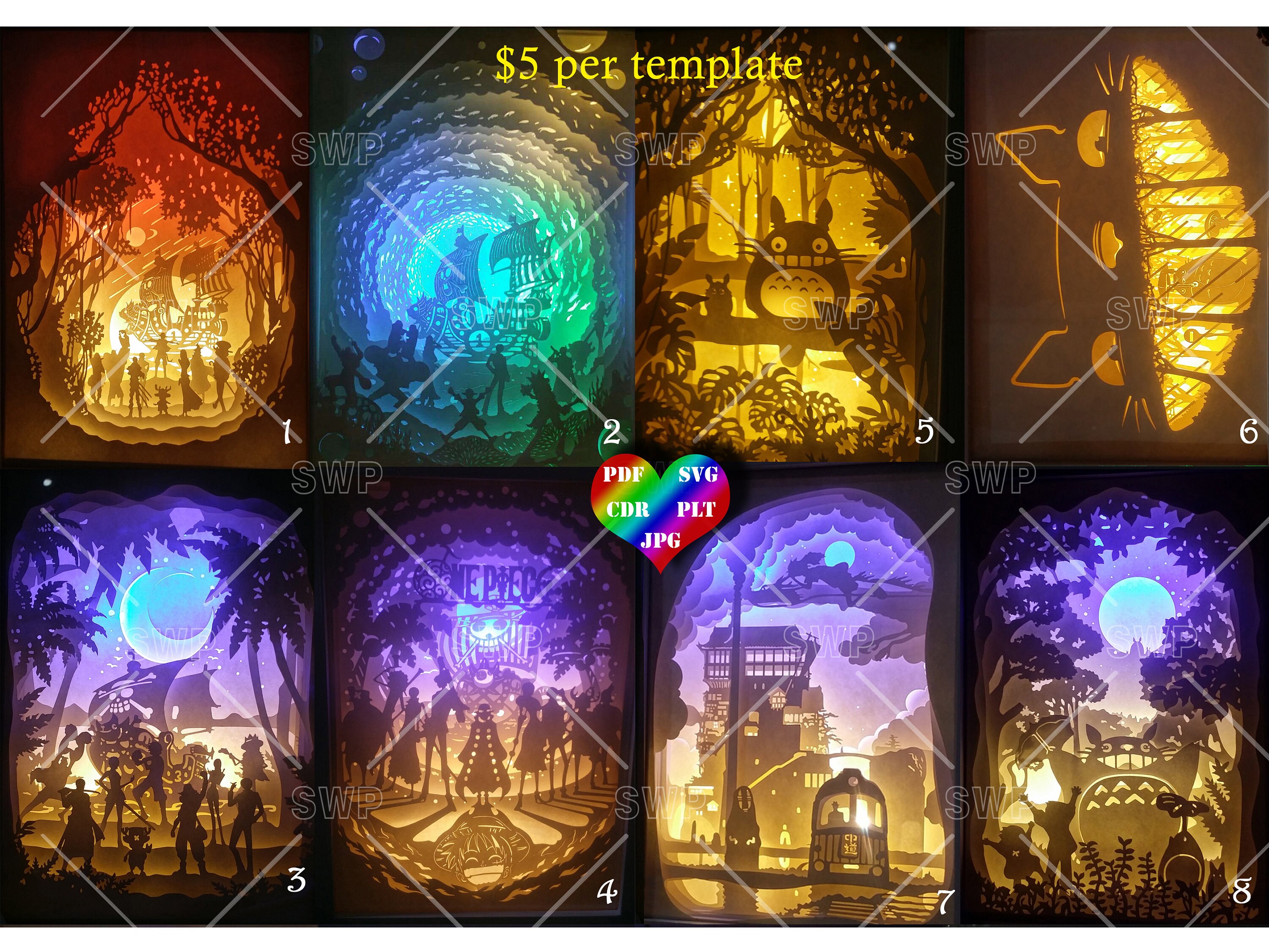 Digital Template For Paper Cut Light Box Etsy