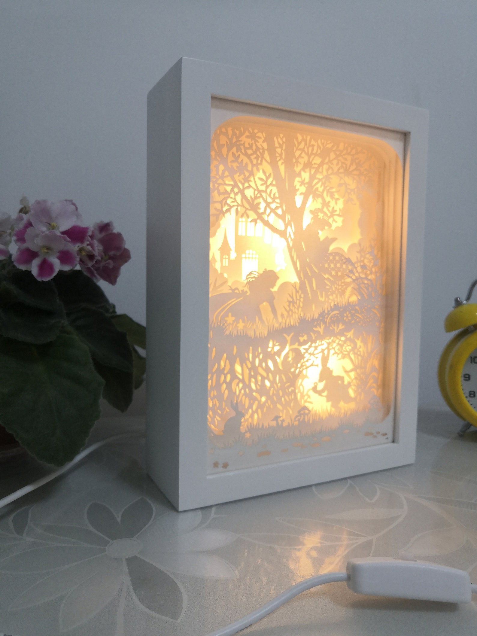 3d paper cut light boxes night lighe kids gifts | Etsy